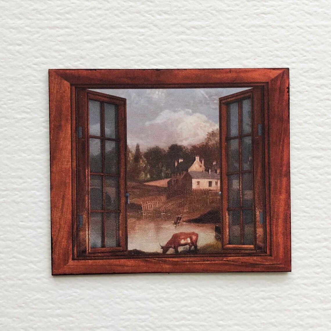 Faux Paper Miniature Manor House Window With View of 18th - Etsy