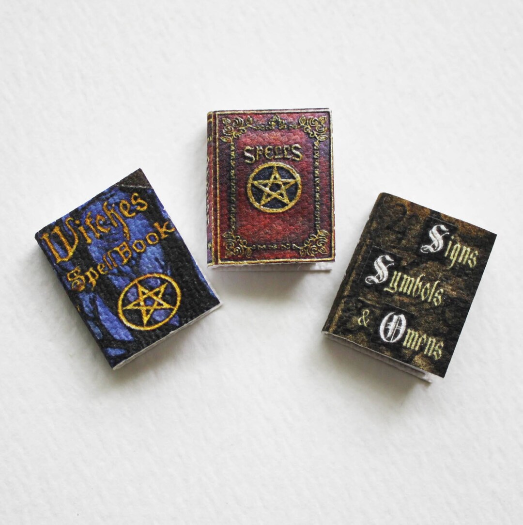 Miniature Witchcraft Book Three Piece Set of Witch Spells Symbols and ...