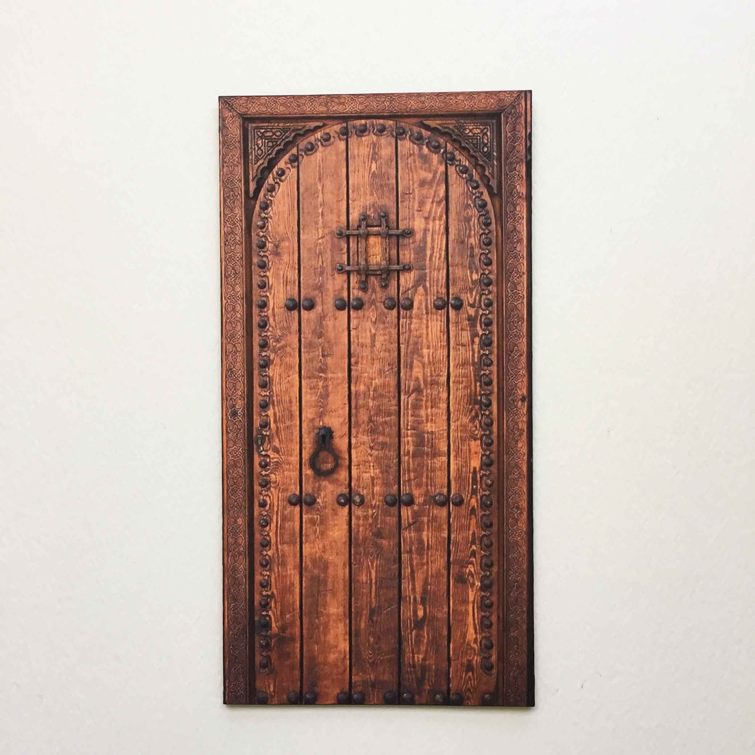 Miniature Massive Oak Door Wood Look Paper Faux Prop Door With or ...