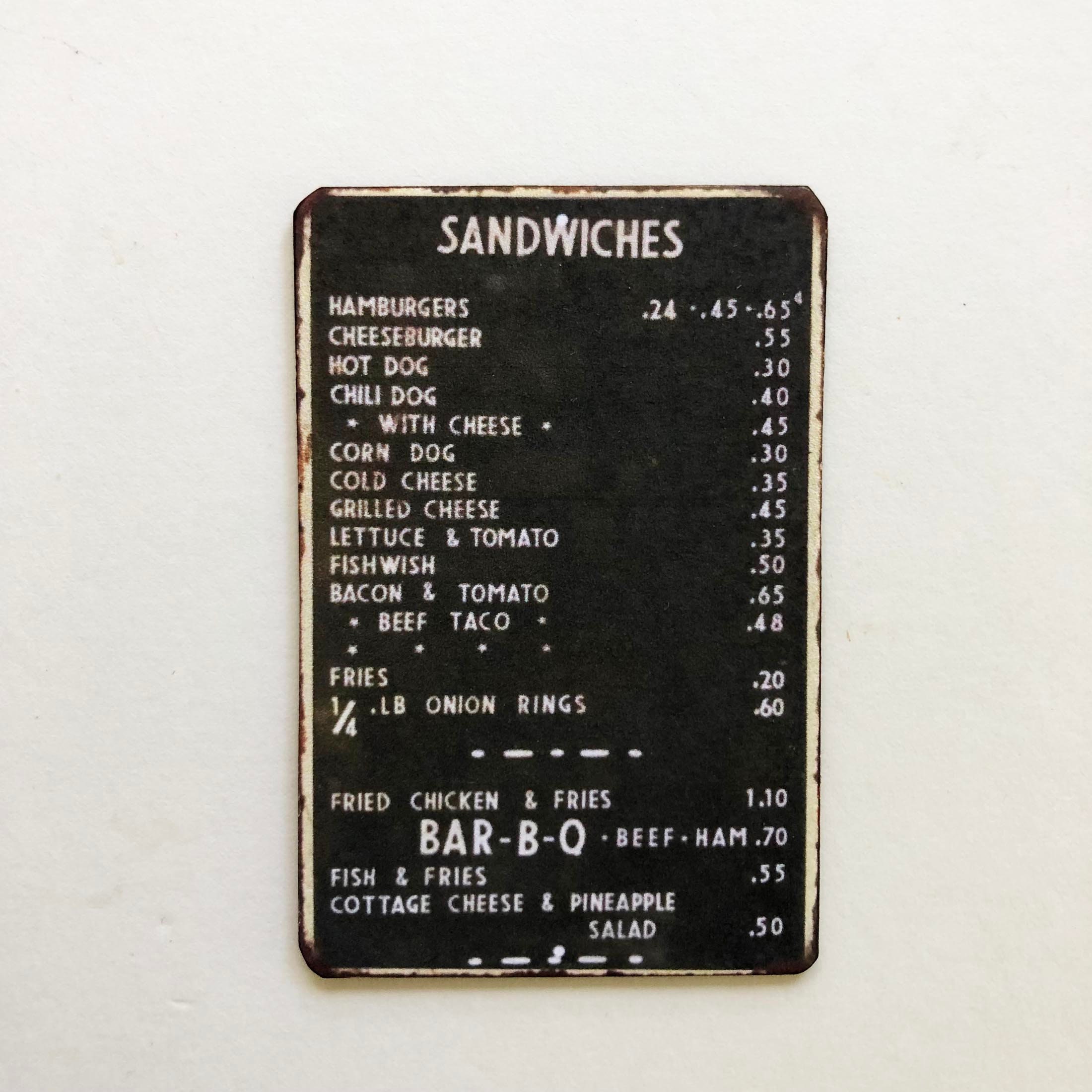 Miniature Scale Vintage Retro Look Restaurant Menu Signs | Etsy