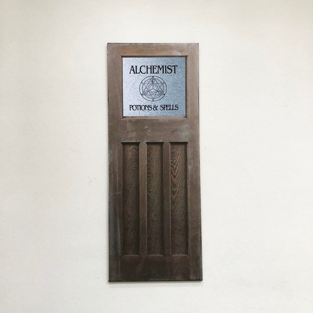 Miniature Alchemist Door Prop | Grungy Potion Shop Decor, 1/24 & 1/12 ...