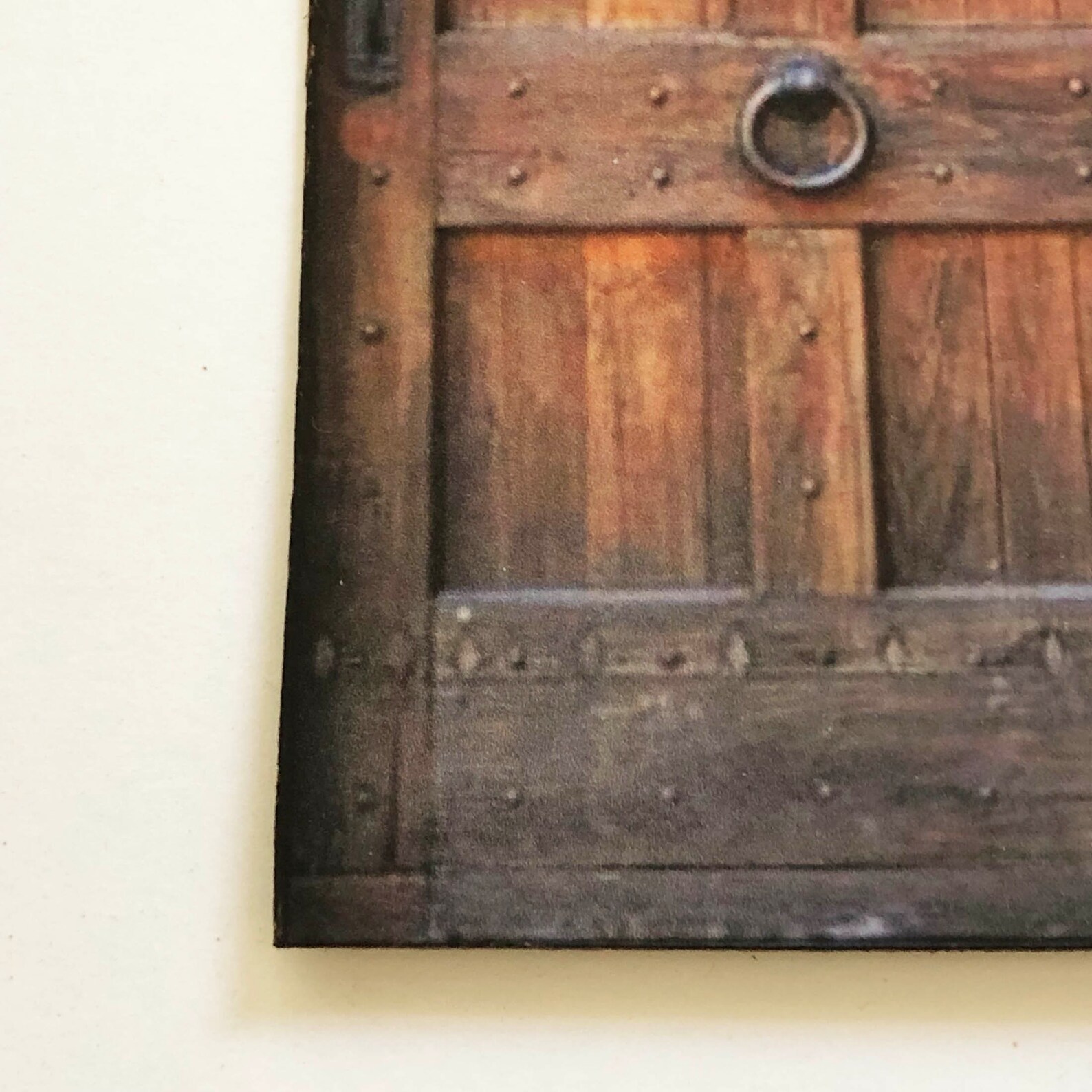 Miniature Arched Aged Wood Look PAPER Faux Door With Knocker in Several ...