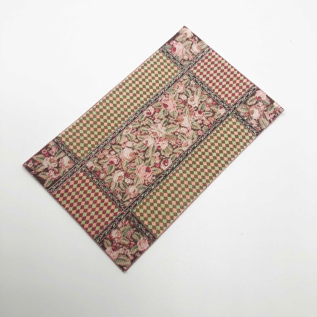 Miniature Roses and Argyle Pattern Rectangular Rug - Etsy