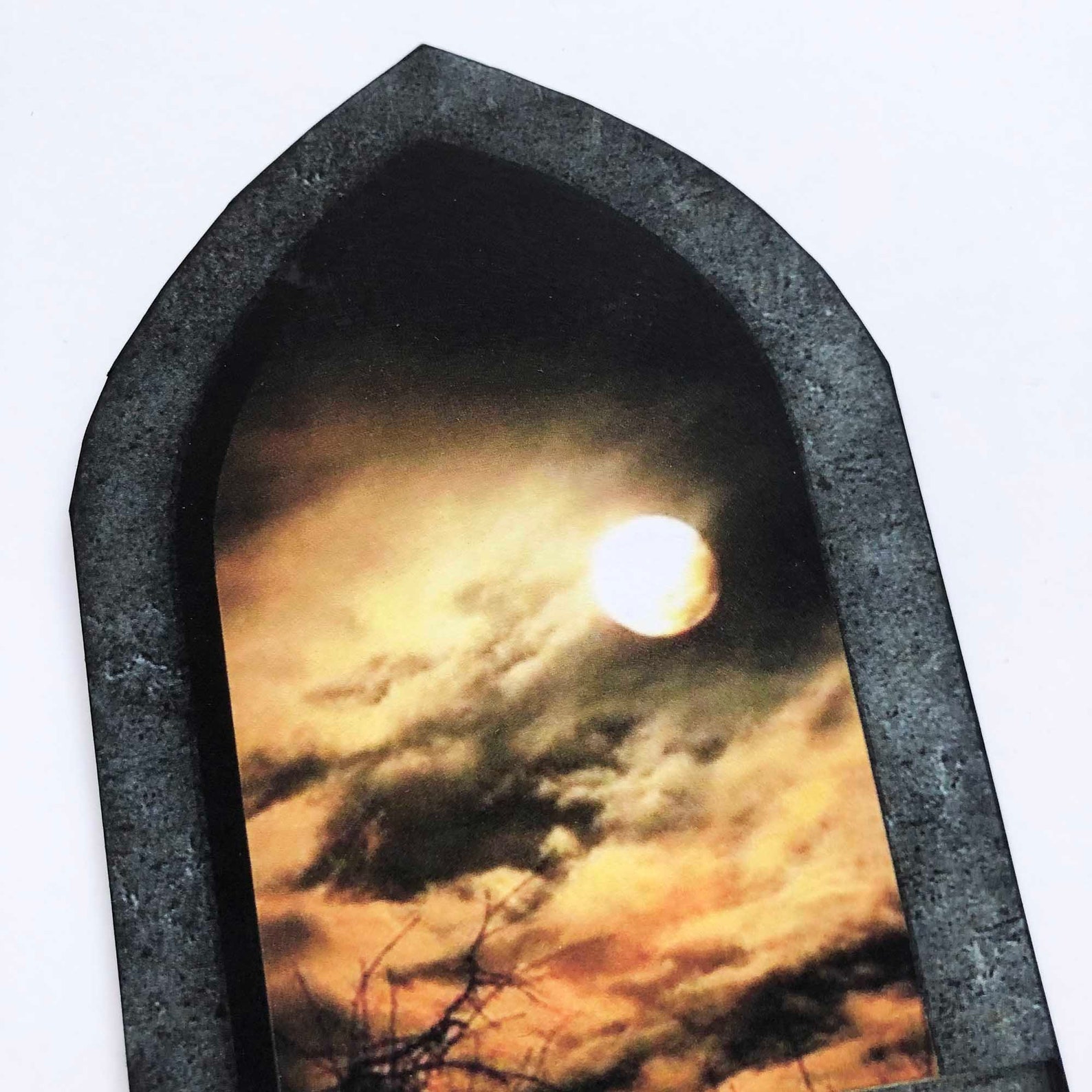 Miniature Gothic Stone Balcony PAPER Prop With View of Dragon or Moon ...