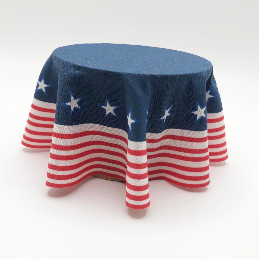 Miniature Skirted Round Table With Stars and Stripes in Red, White and ...