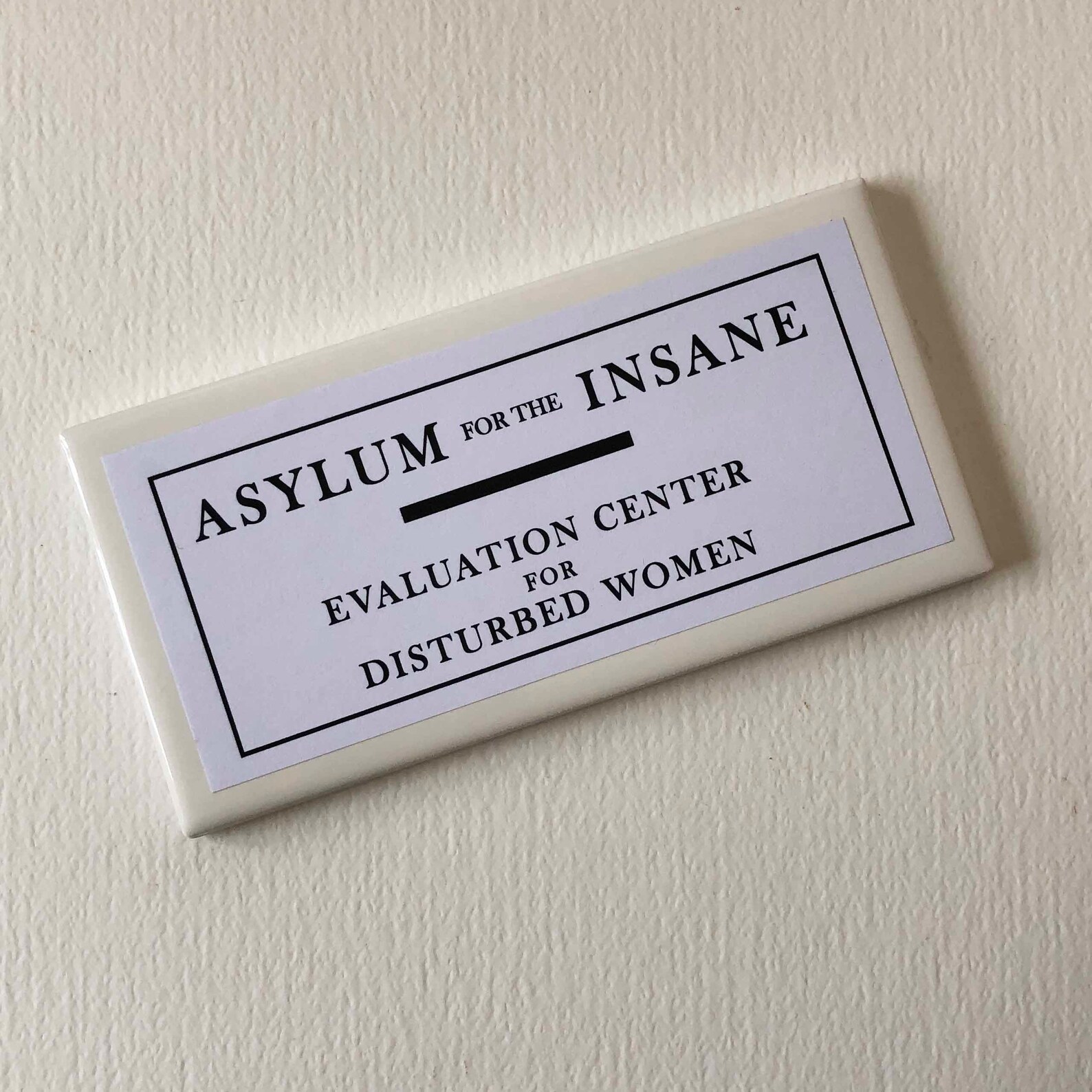Asylum for the Insane Sign on Ceramic Tile - Etsy