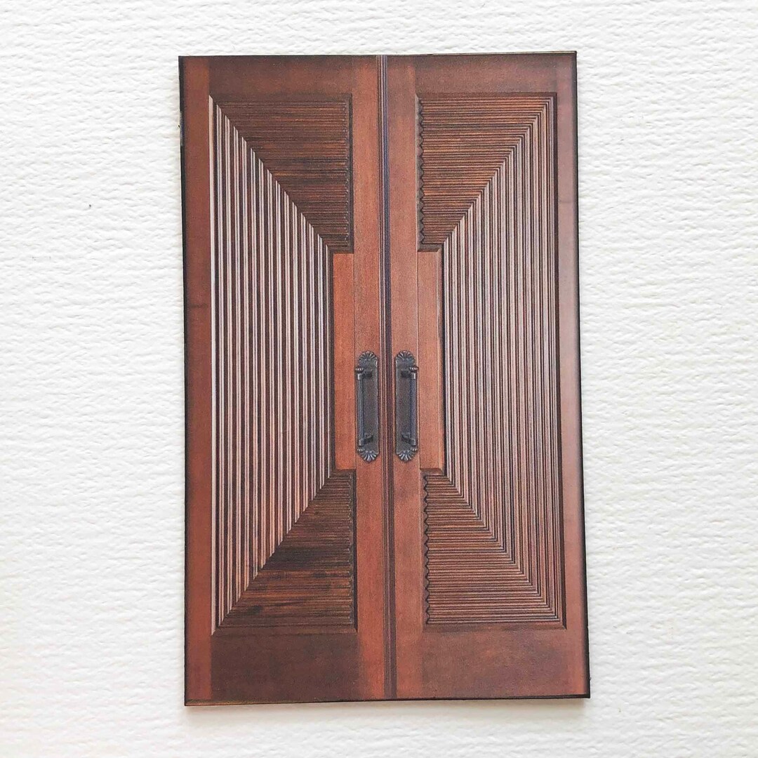 Miniature Art Deco Faux Wood PAPER Prop Doors 1:12 and Half Scale - Etsy