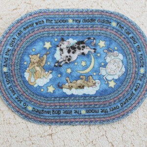 Dollhouse Nursery Rug Miniature Pink Blue or Yellow Nursery Rhyme 1:12 ...