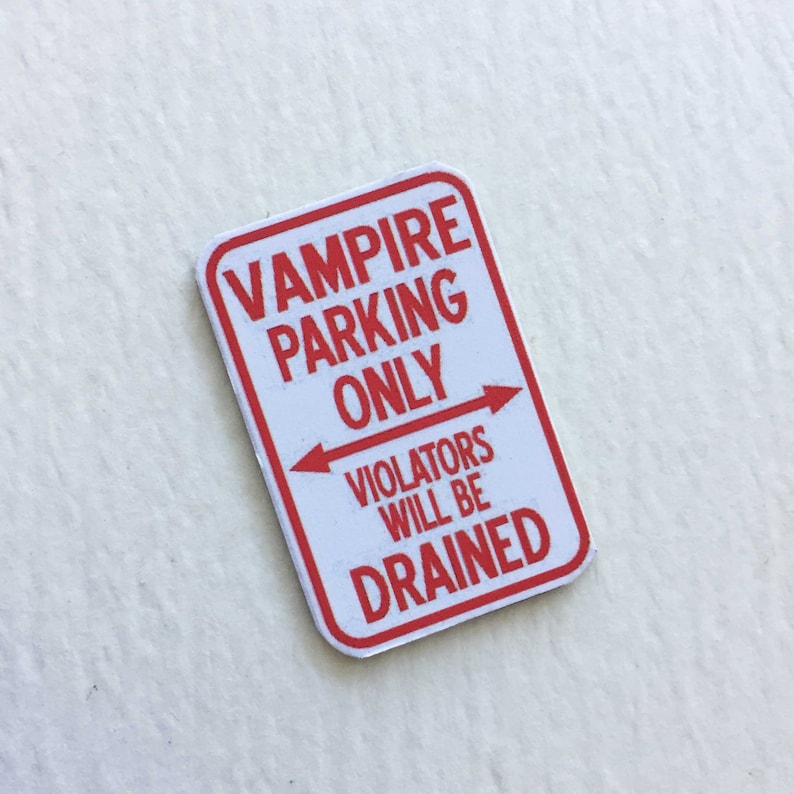 1:12 Scale Miniature Vampire Parking and Warning Paper Signs - Etsy