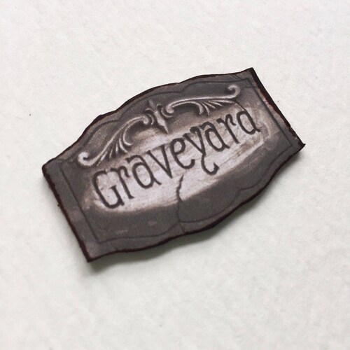 Last Stop Cemetery 1:12 Scale Graveyard Miniature Sign Spooky - Etsy