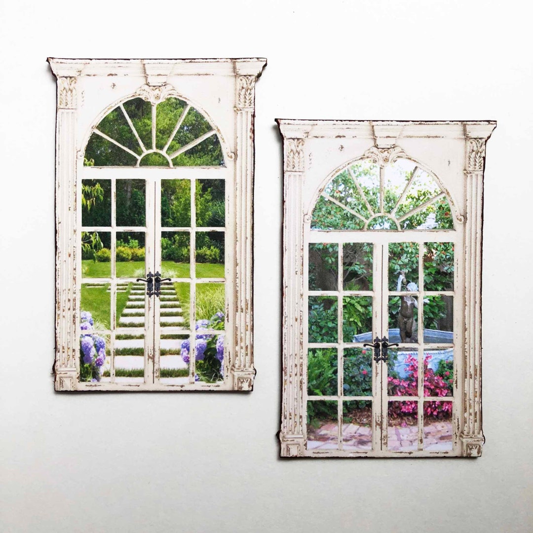 Miniature PAPER French Doors With Garden Views - Etsy