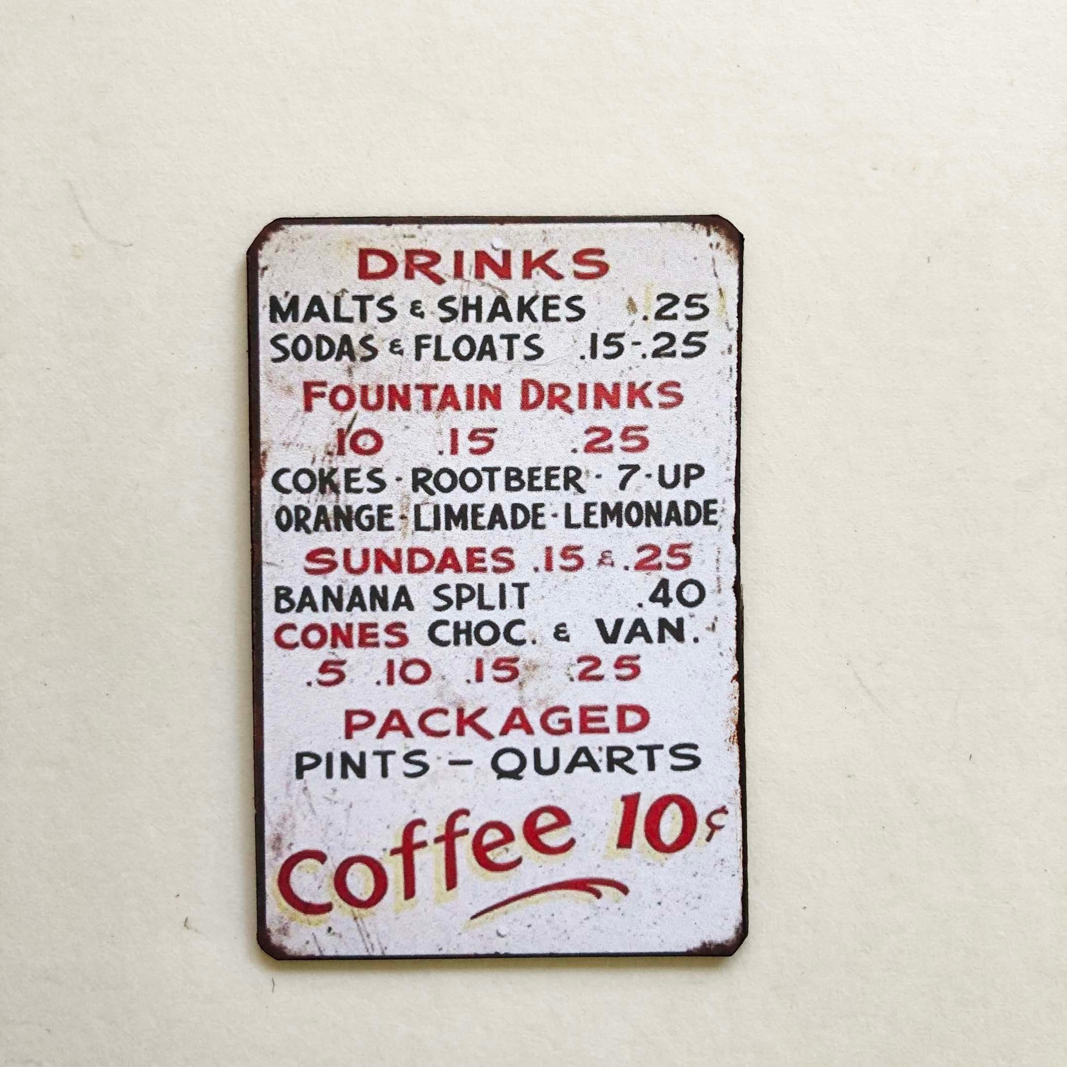 Miniature Scale Vintage Retro Look Restaurant Menu Signs - Etsy