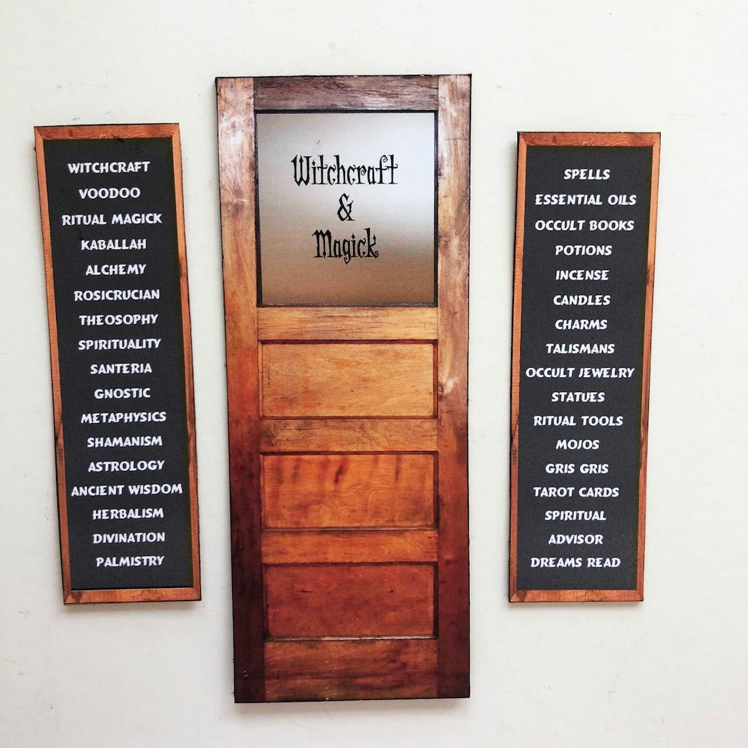 Miniature Witchcraft Door & Sign Boards, 1/12 or 1/24 Scale (paper Prop ...