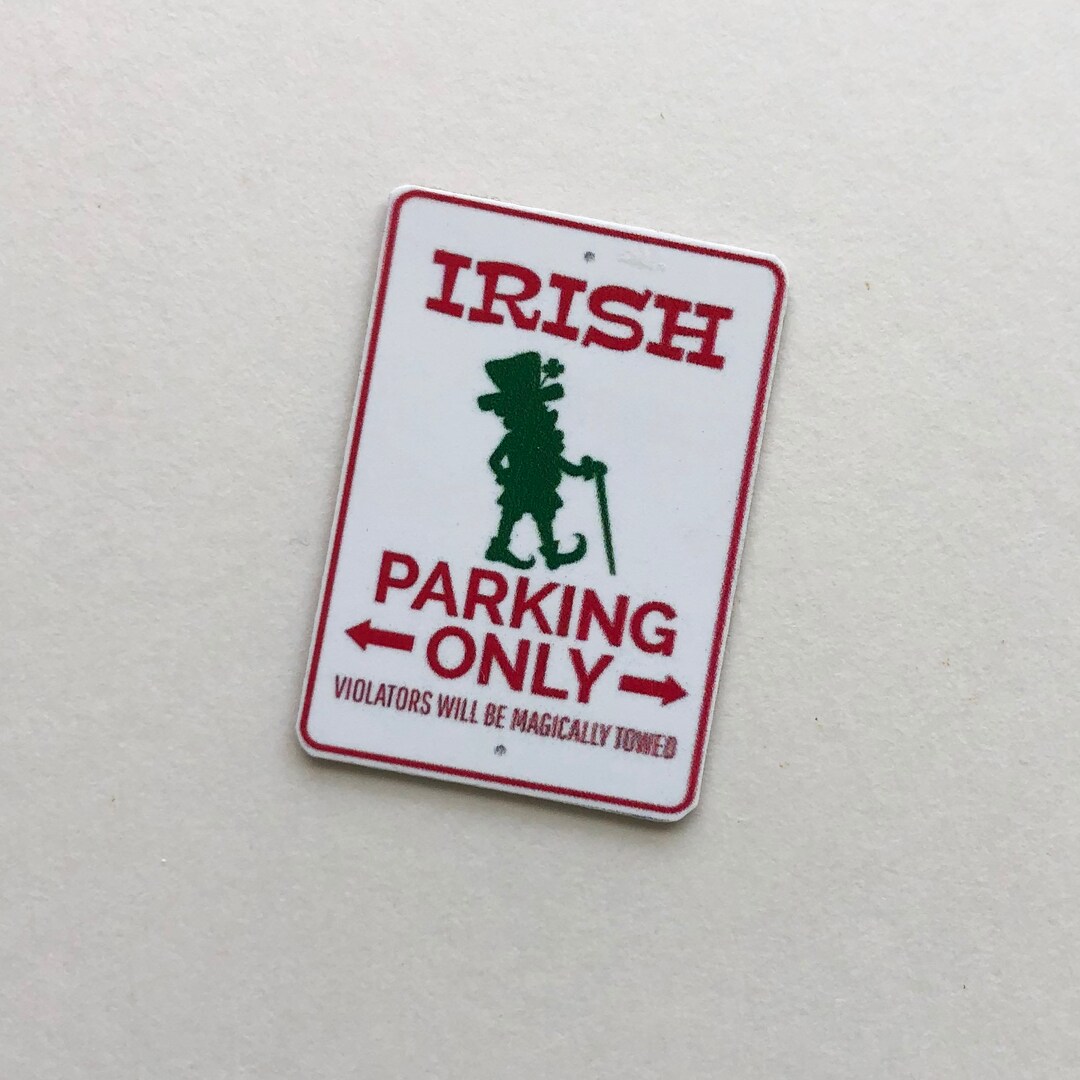 Miniature Irish Parking Sign: Leprechaun Dollhouse Decor (1/24, 1/12, 1 ...