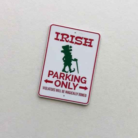 Miniature Irish Parking Only Sign With Green Leprechaun in - Etsy