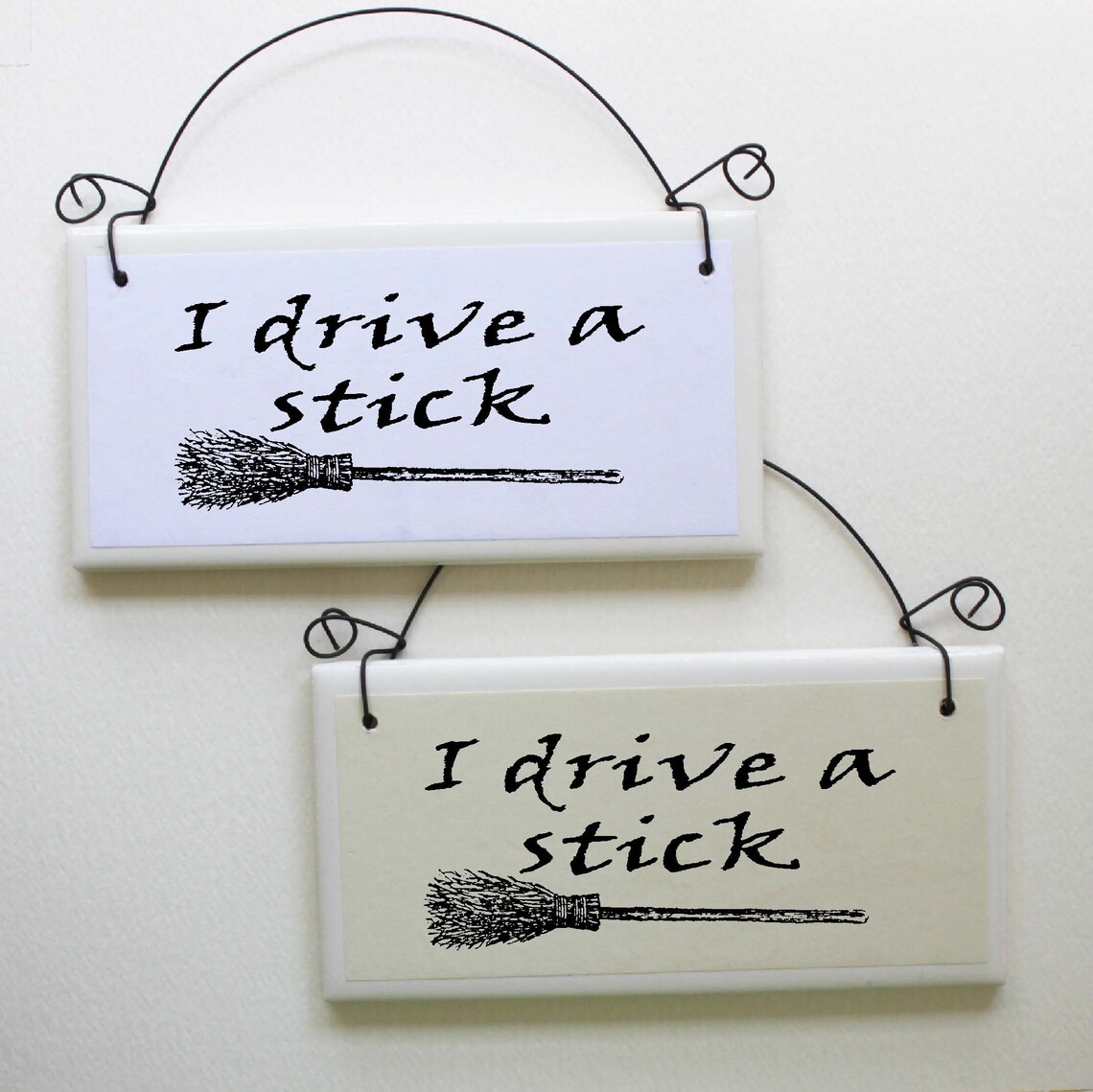 I Drive a Stick Sign for Witch With Broomstick Image - Etsy