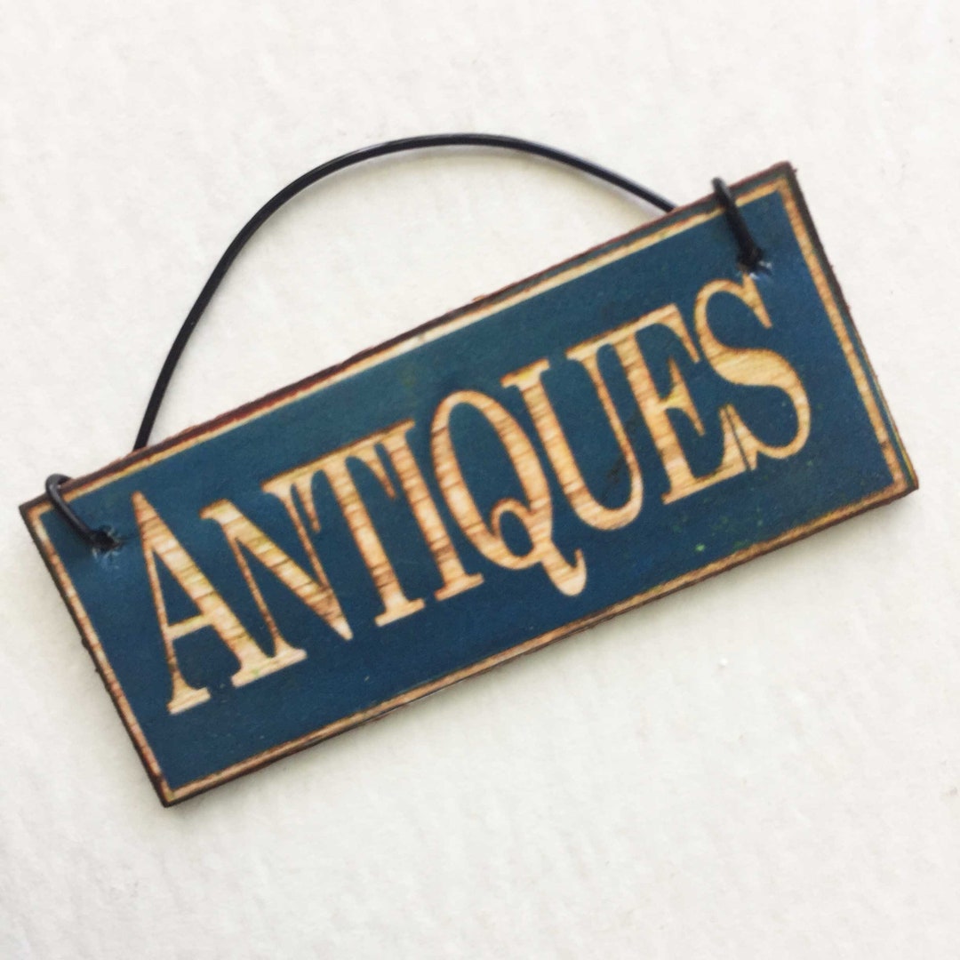 Miniature ANTIQUES Shop Sign - Etsy