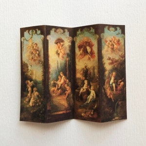 Miniature 18th Century Rococo Design Dollhouse Fabric Room Screen ...