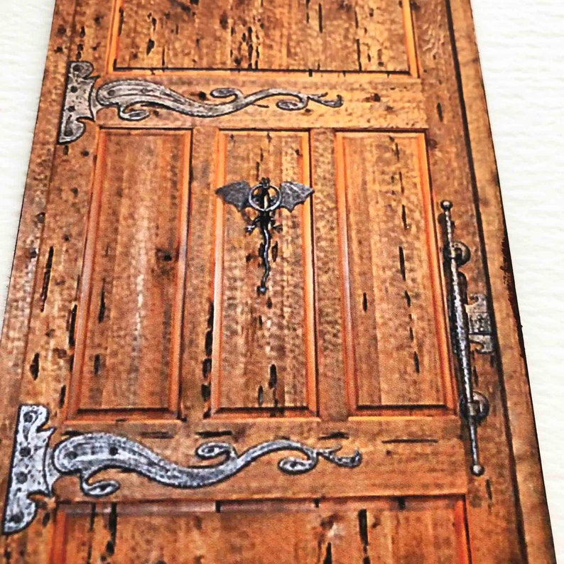Miniature Wood Look PAPER Door With Dragon Knocker and Ornate | Etsy