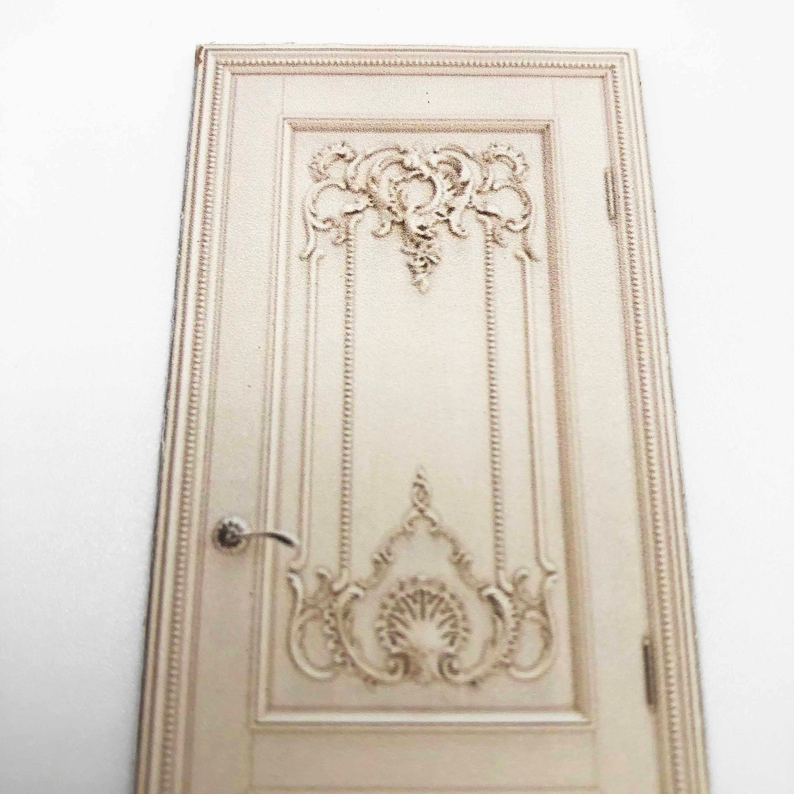 Miniature Ornate Cream Door Reproduction, PAPER Diorama Prop (1/48, 1/ ...