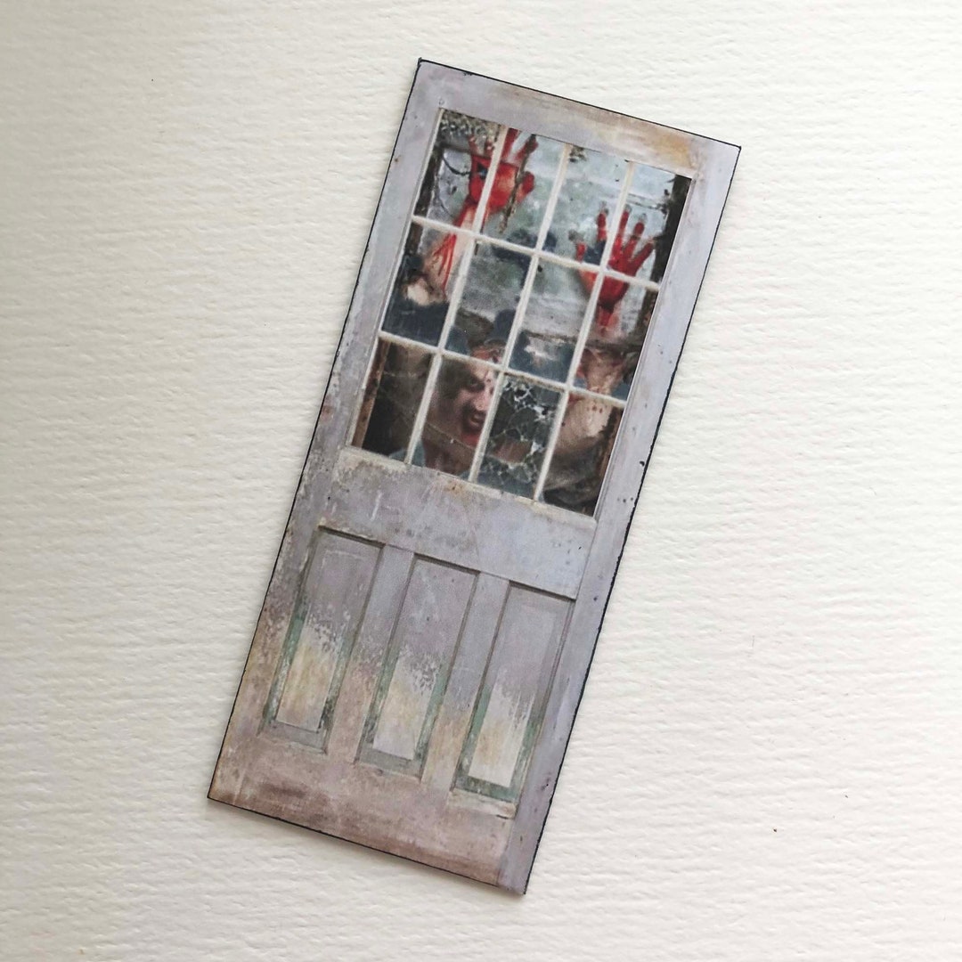 Miniature Zombie Door PAPER Prop, Grungy Shabby Look (1:12 or 1∶24 ...
