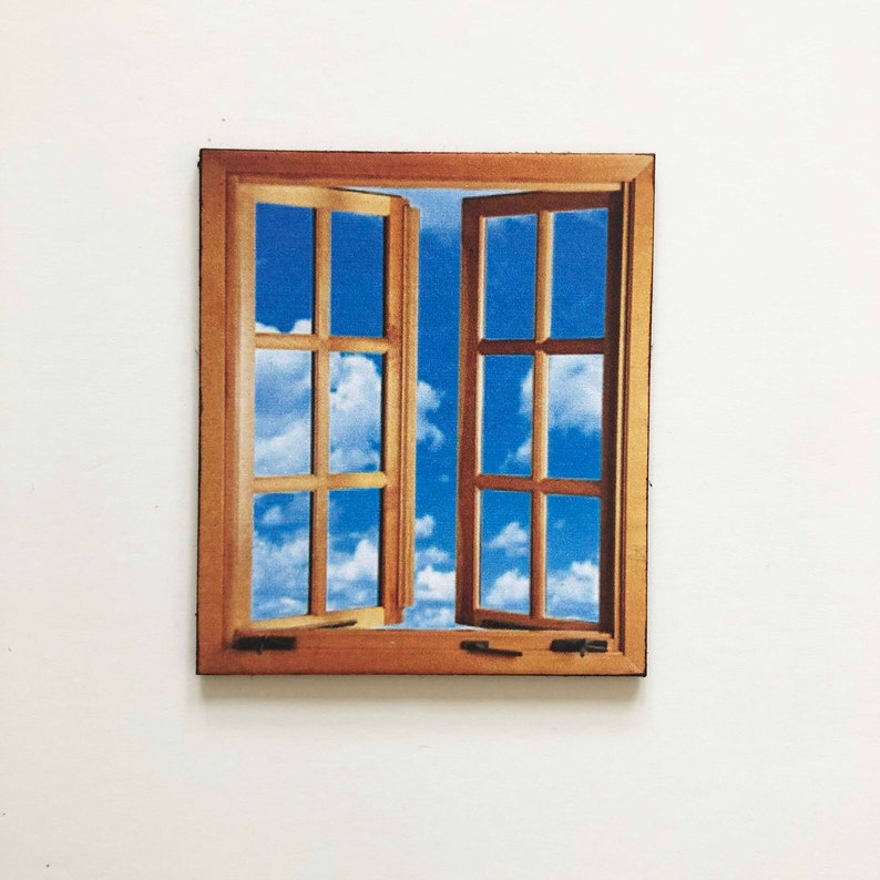 Miniature Paper Windows With View of White Clouds in a Blue - Etsy