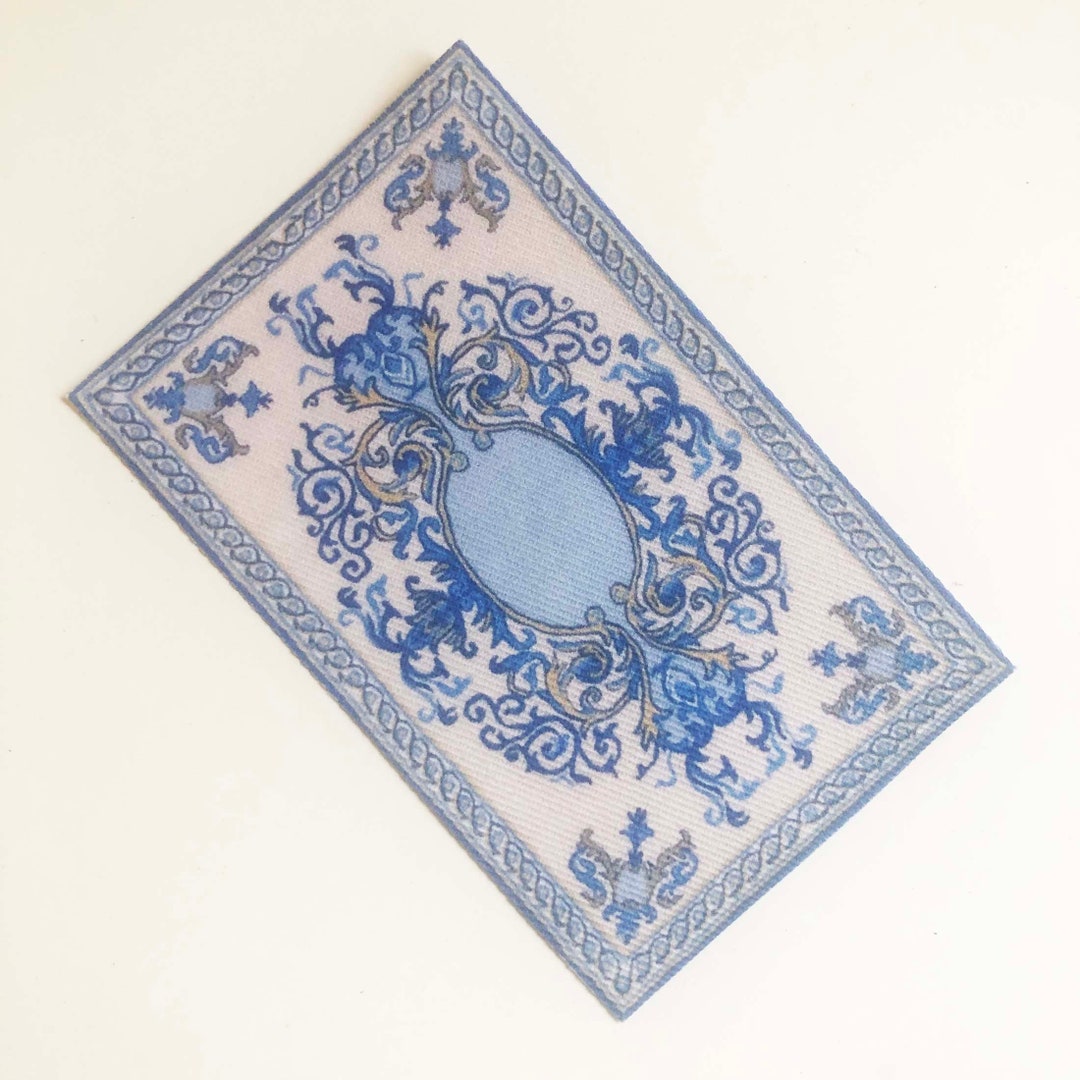 Miniature Blue Medallion Country French Dollhouse Rectangular Rug - Etsy
