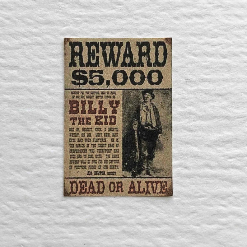 Miniature Set of 5 Old Wild West Wanted Posters Belle Starr Butch ...