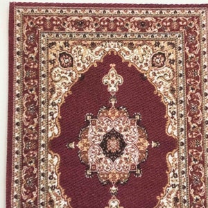 Miniature Oriental Victorian Carpet in Red With Beige and Cream in ...