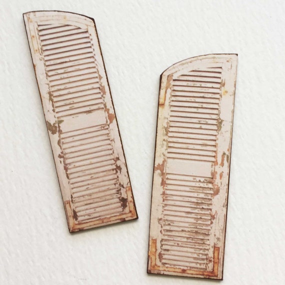 Miniature Faux Shabby Shutter Pair for Dollhouse Windows in a - Etsy