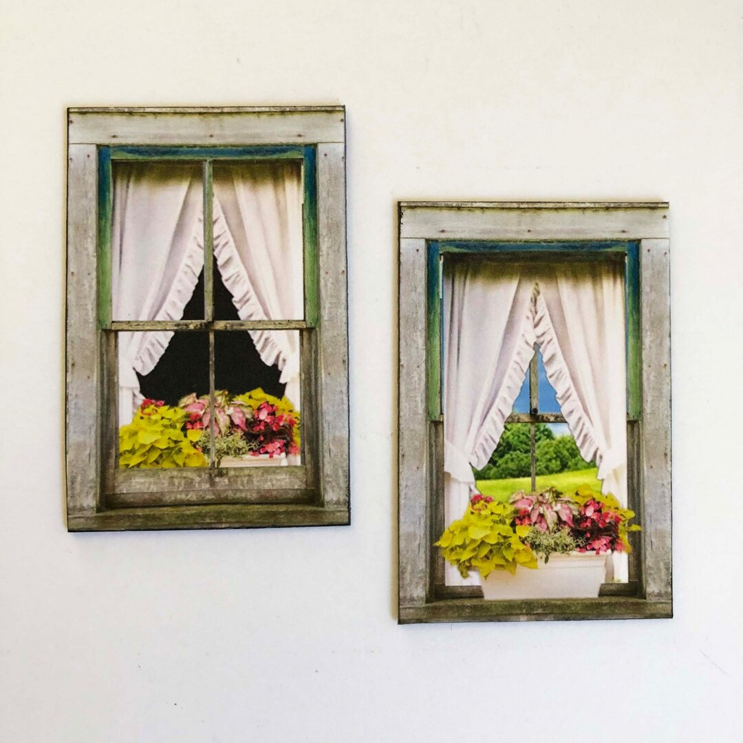 Rustic Miniature PAPER Window With Interior or Exterior View With ...