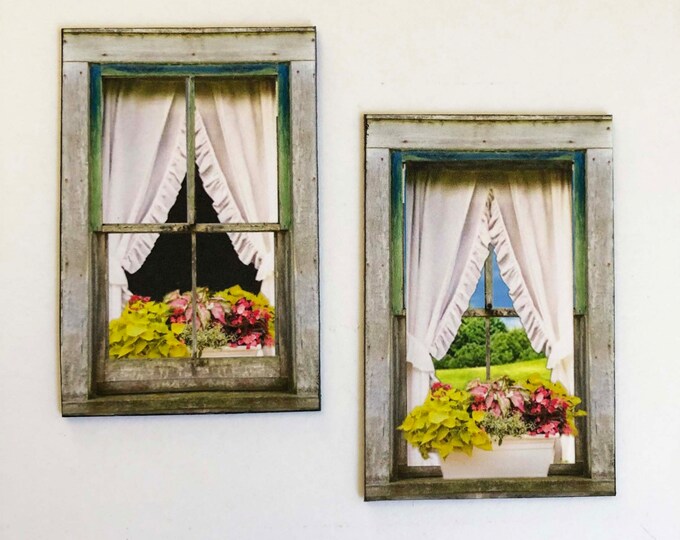 Rustic Miniature PAPER Window With Interior or Exterior View With ...