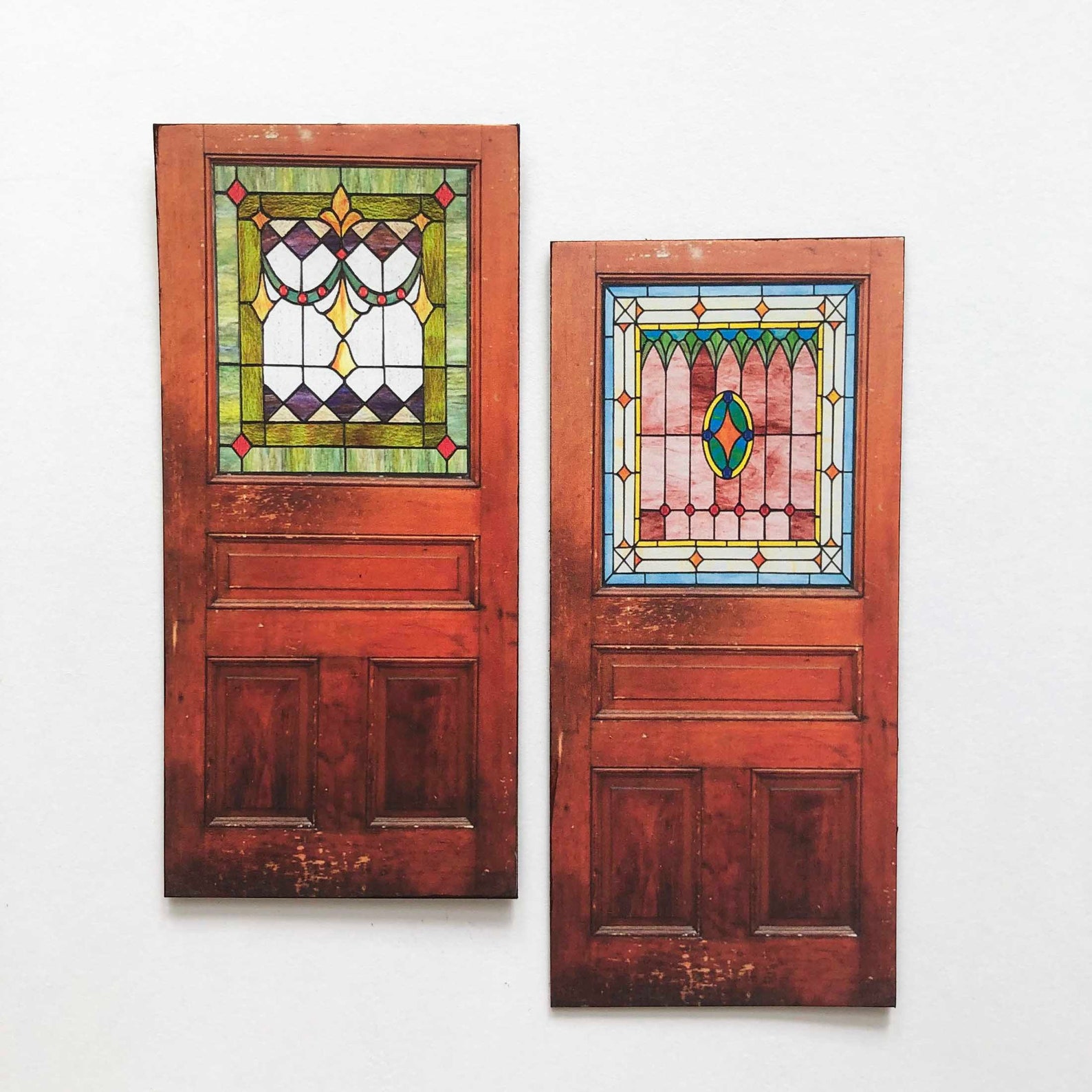Miniature Faux Antique 1920s PAPER Reproduction Door in Two | Etsy