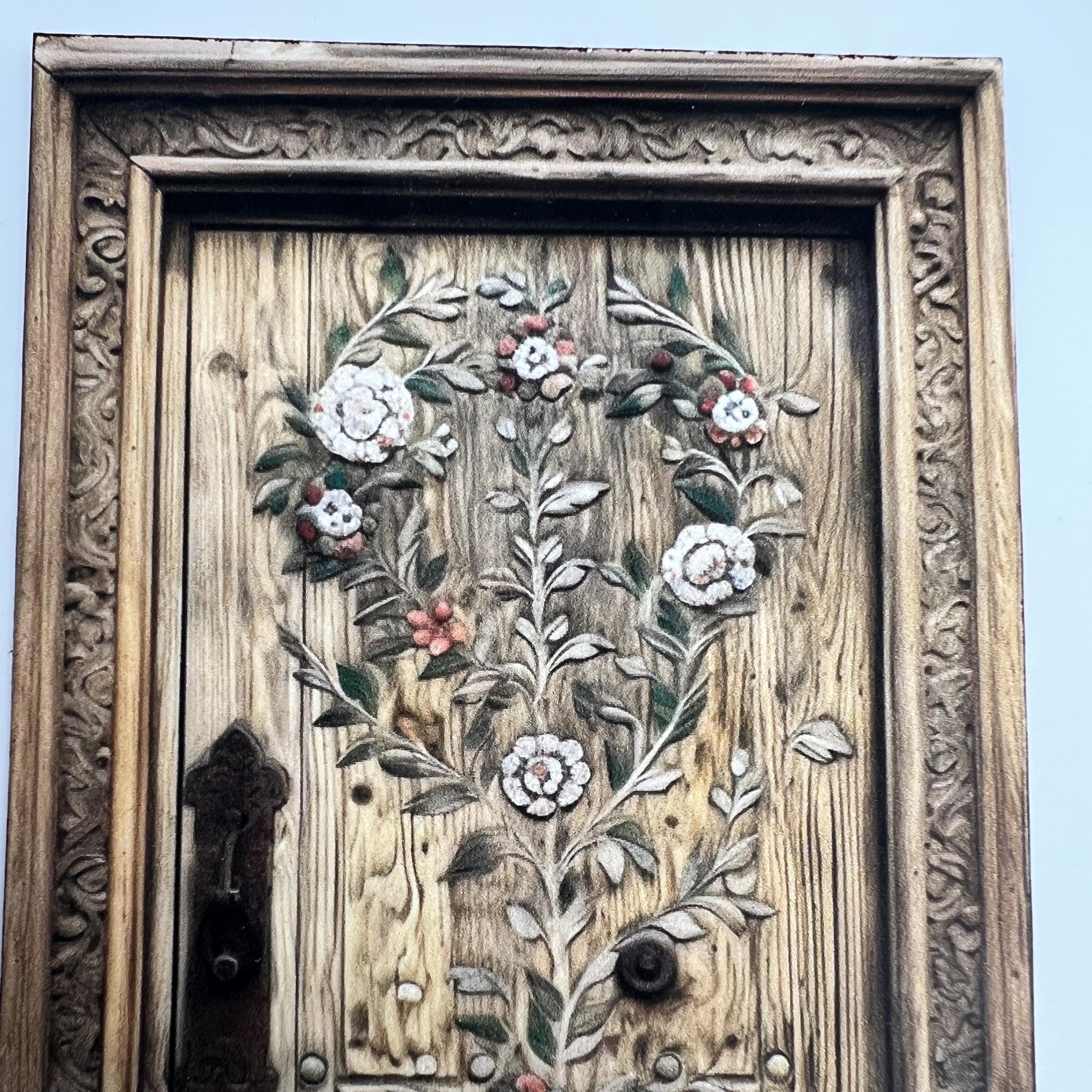 Whimsical Floral PAPER Miniature Door of Your Choice - Etsy
