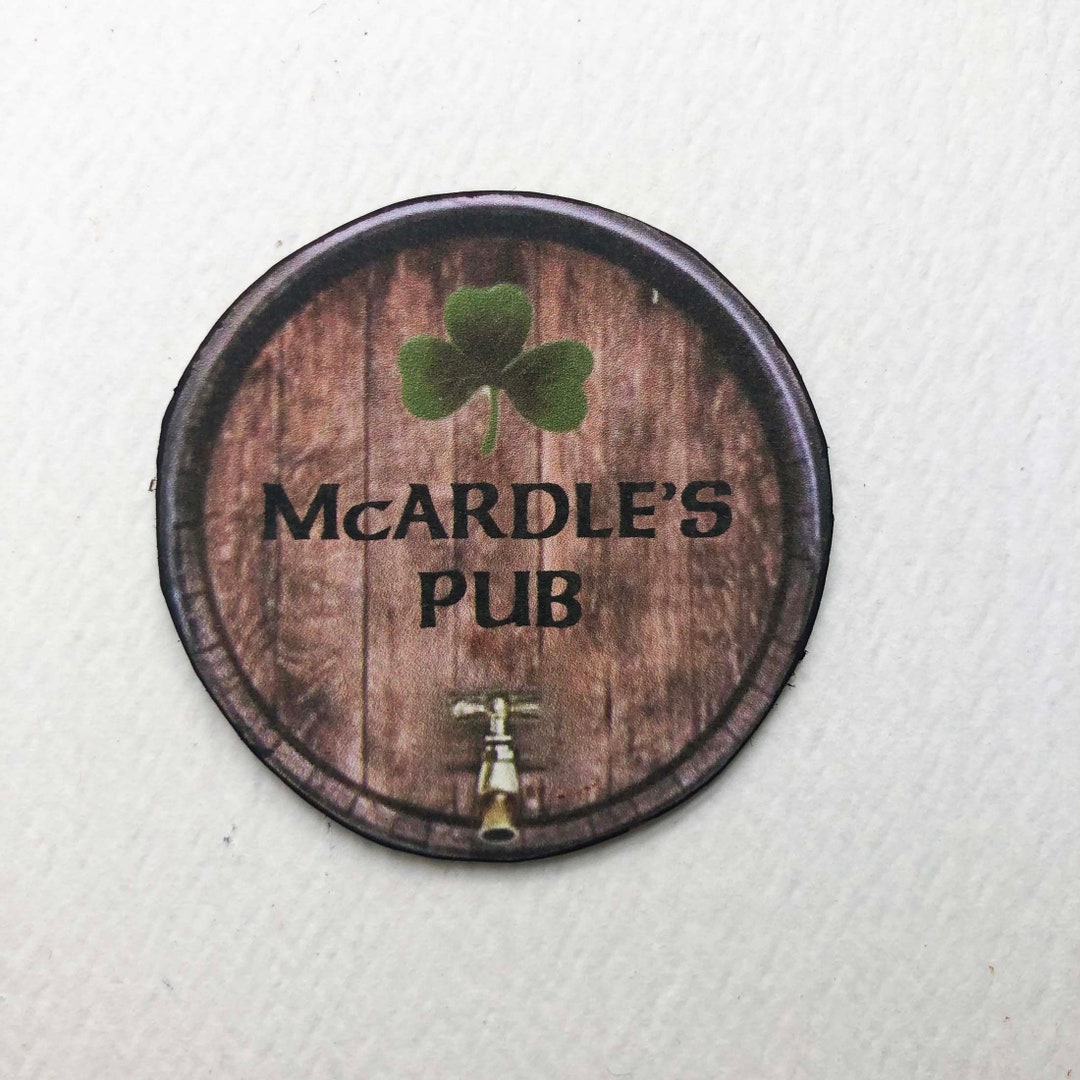 Custom Miniature PAPER Pub Sign Faux Barrel with Spigot and Your Name ...