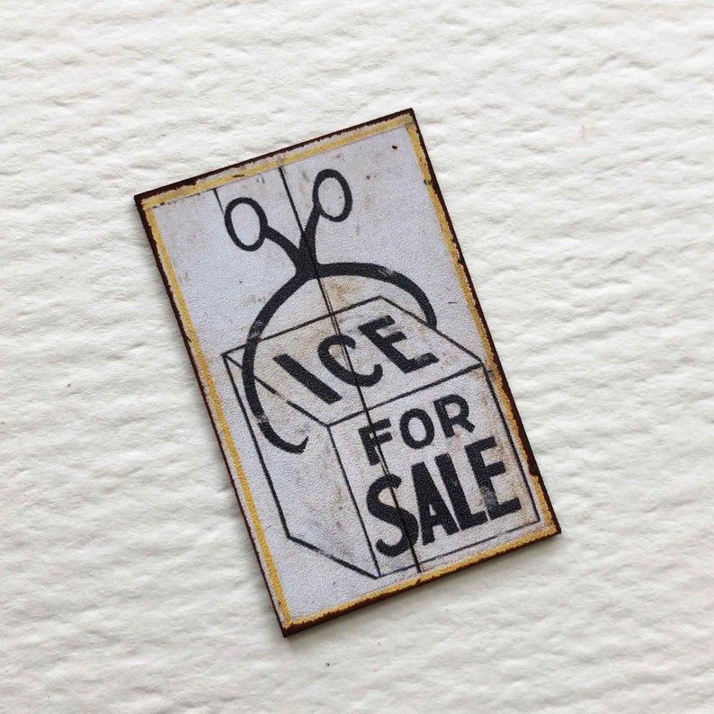 Reproduction of Vintage Ice for Sale Country or General Store Sign 1/24 ...