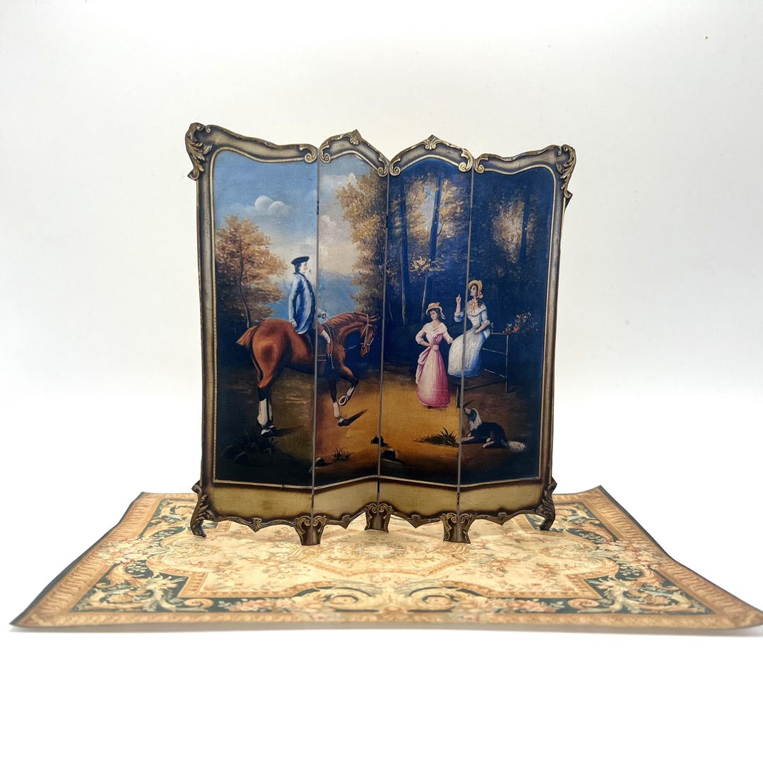 Miniature Colonial Early American Design PAPER Room Divider: 1/12 Scale ...