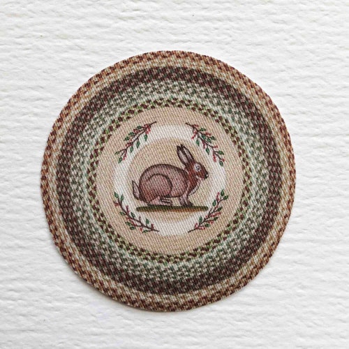 Miniature Braided Look Round Rug With Rabbit in Sizes to Suit - Etsy