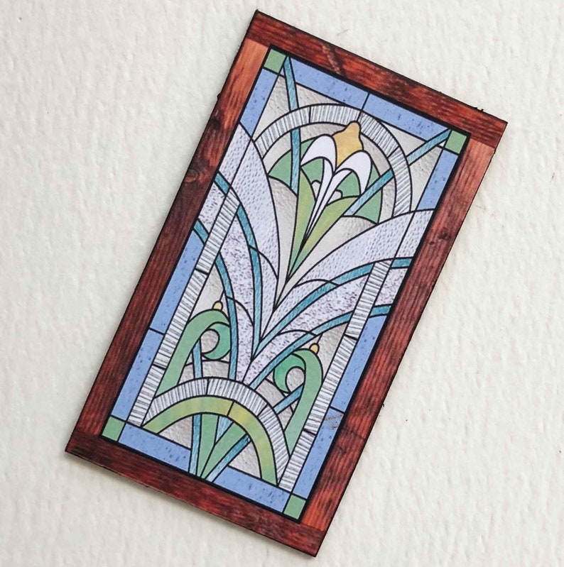 Miniature PAPER Window Art Deco Faux Stained Glass Look in - Etsy