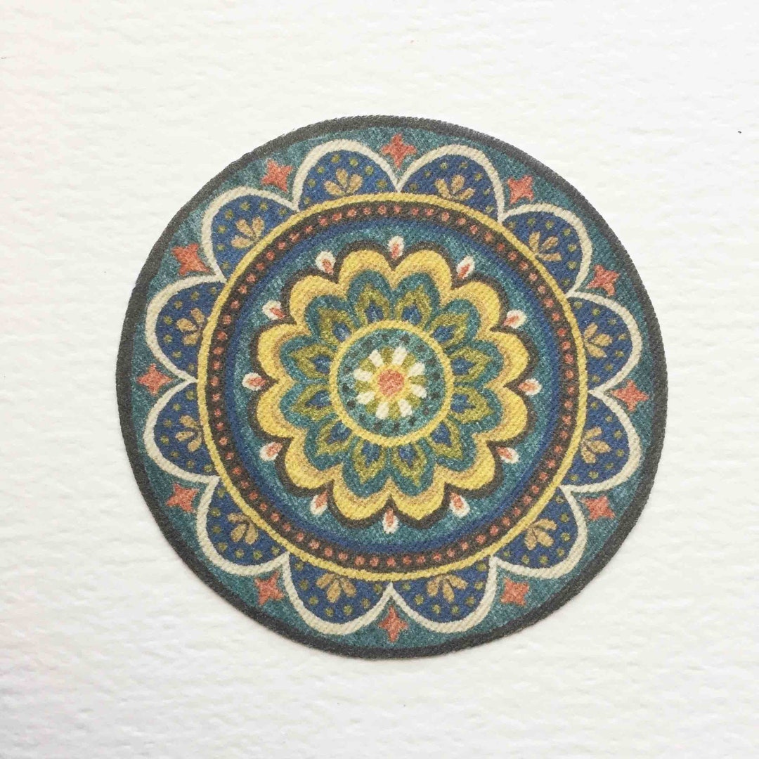Floral Medallion Dollhouse Rug: Miniature Round Rug, Choice of Sizes - Etsy