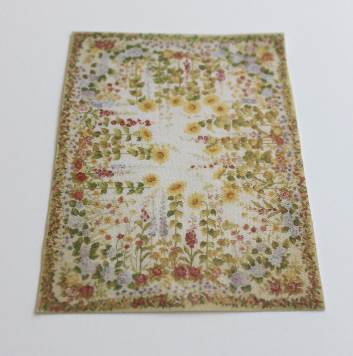 Miniature Rug With a Garden of Flowers Design in Several Sizes - Etsy
