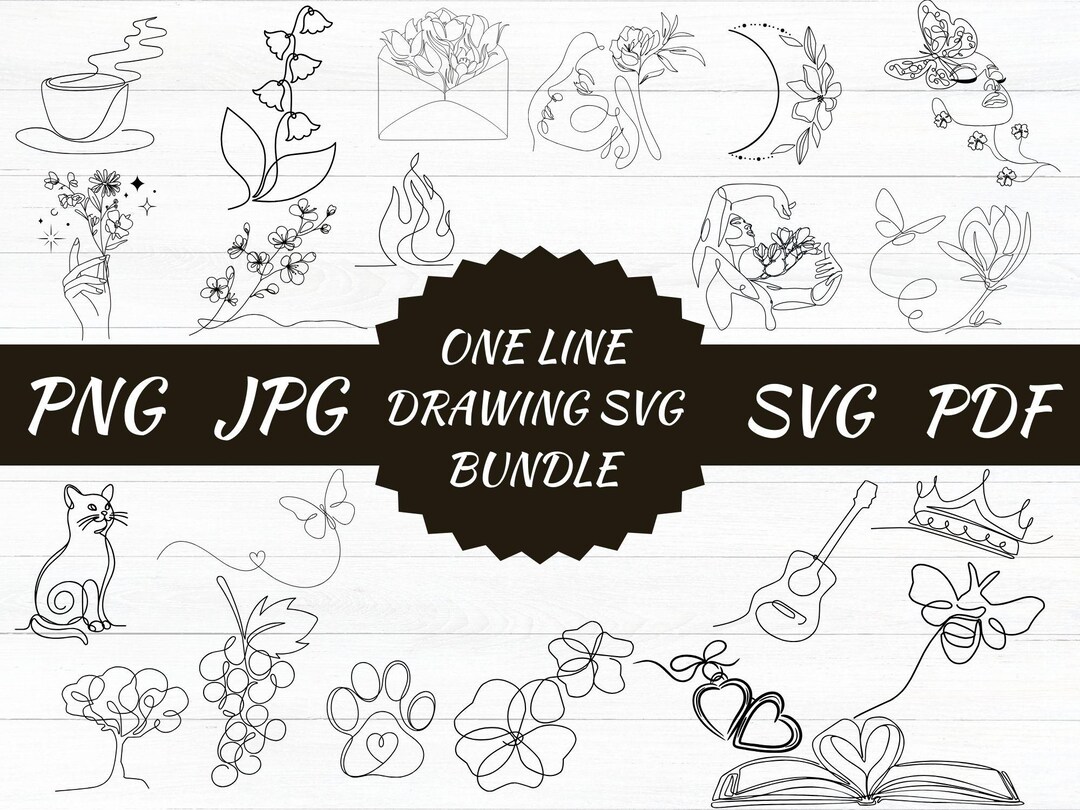 One Line Drawing Svg,line Art Face Svg,minimal Svg,woman Face Floral ...