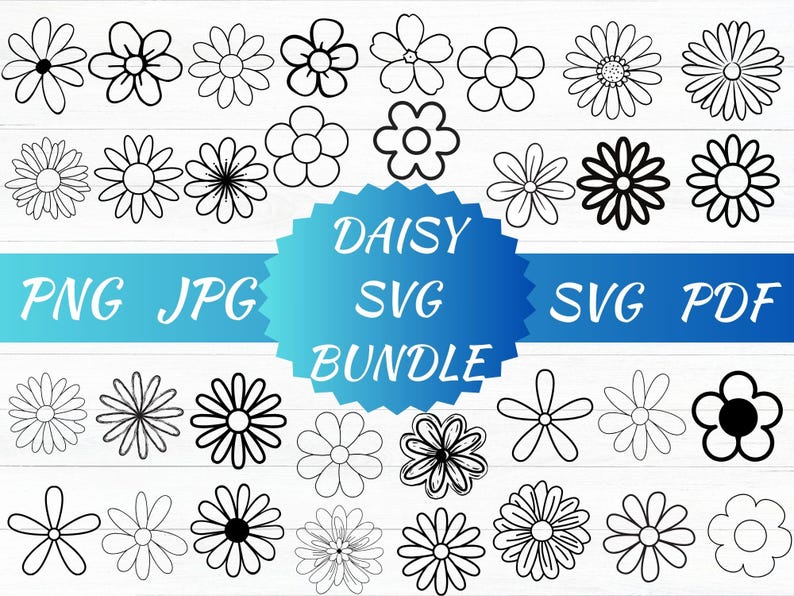 Daisy Svg Bundle, Daisy Flowers SVG, Daisy Flower Clipart, Flower Svg ...