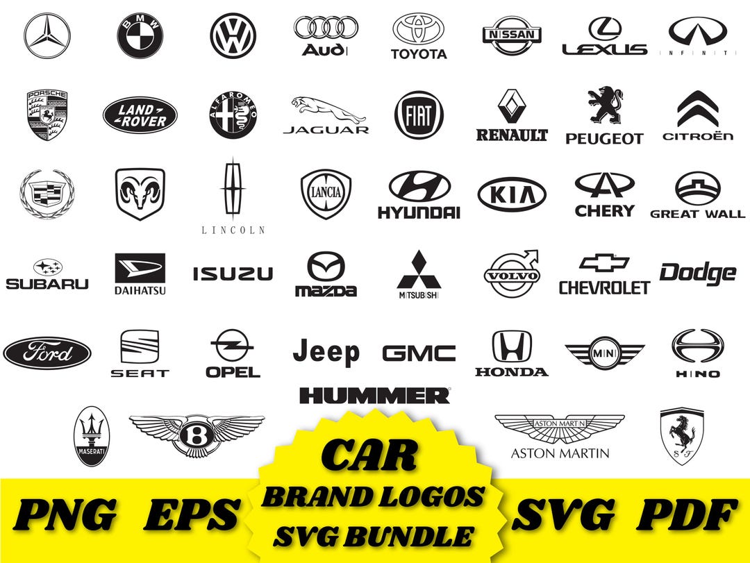 Car Logo SVG Bundle Car Brands Svg Files Car Logos Silhouette Svg Files ...