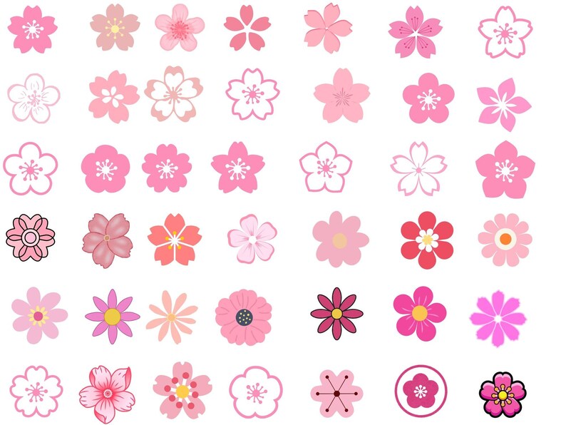 Cherry Blossom Svg, Cherry Blossom Png, Sakura Blossom Svg, Cherry ...