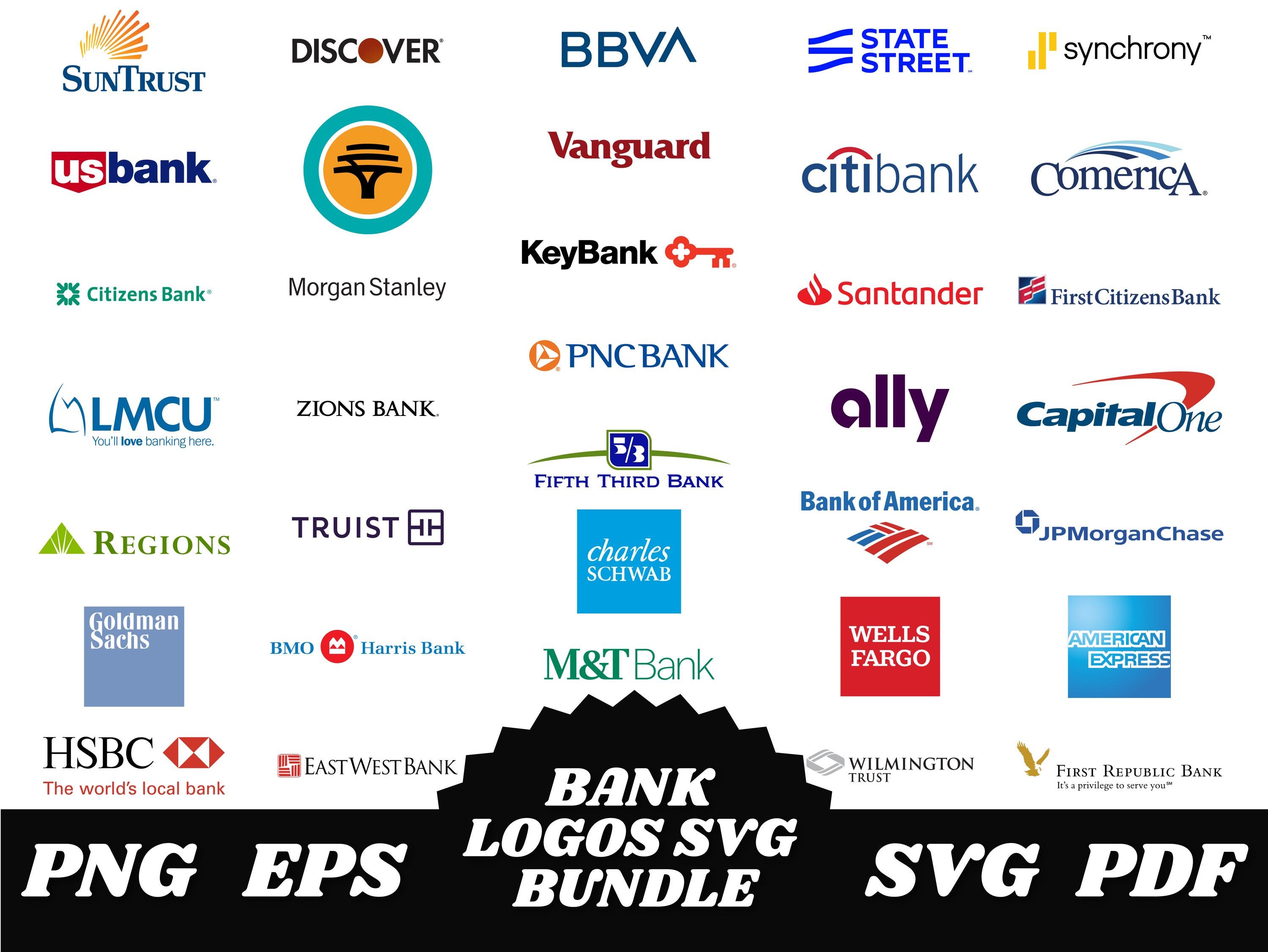 Bank Logos Svg Bundle Pack of 35 Bank Logos Svg Bundle Bank Logos ...