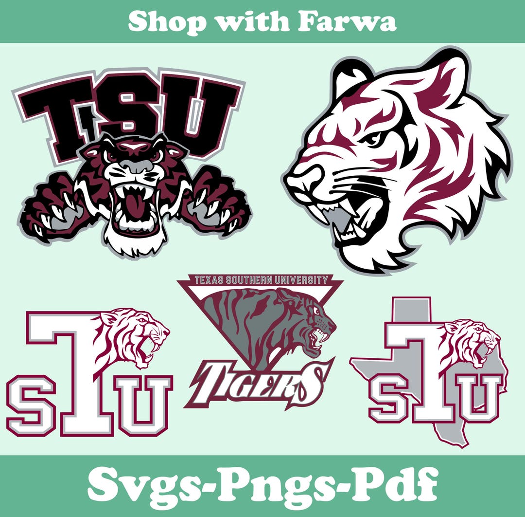 Texas Southern College Svg Bundle Pack of 5 TSU Png Bundle Tigers Svg ...