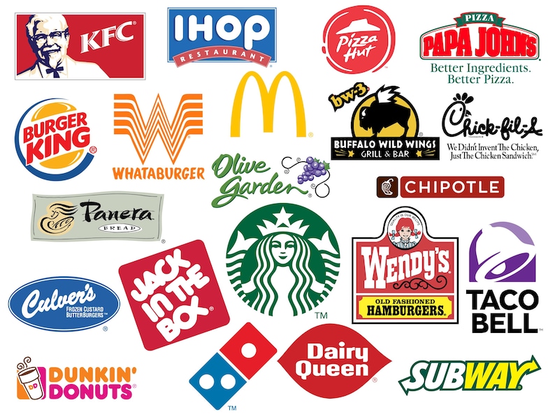 Fast Food Logos Svg Bundle Diner Logos Png Pizza Places Logos Svg ...