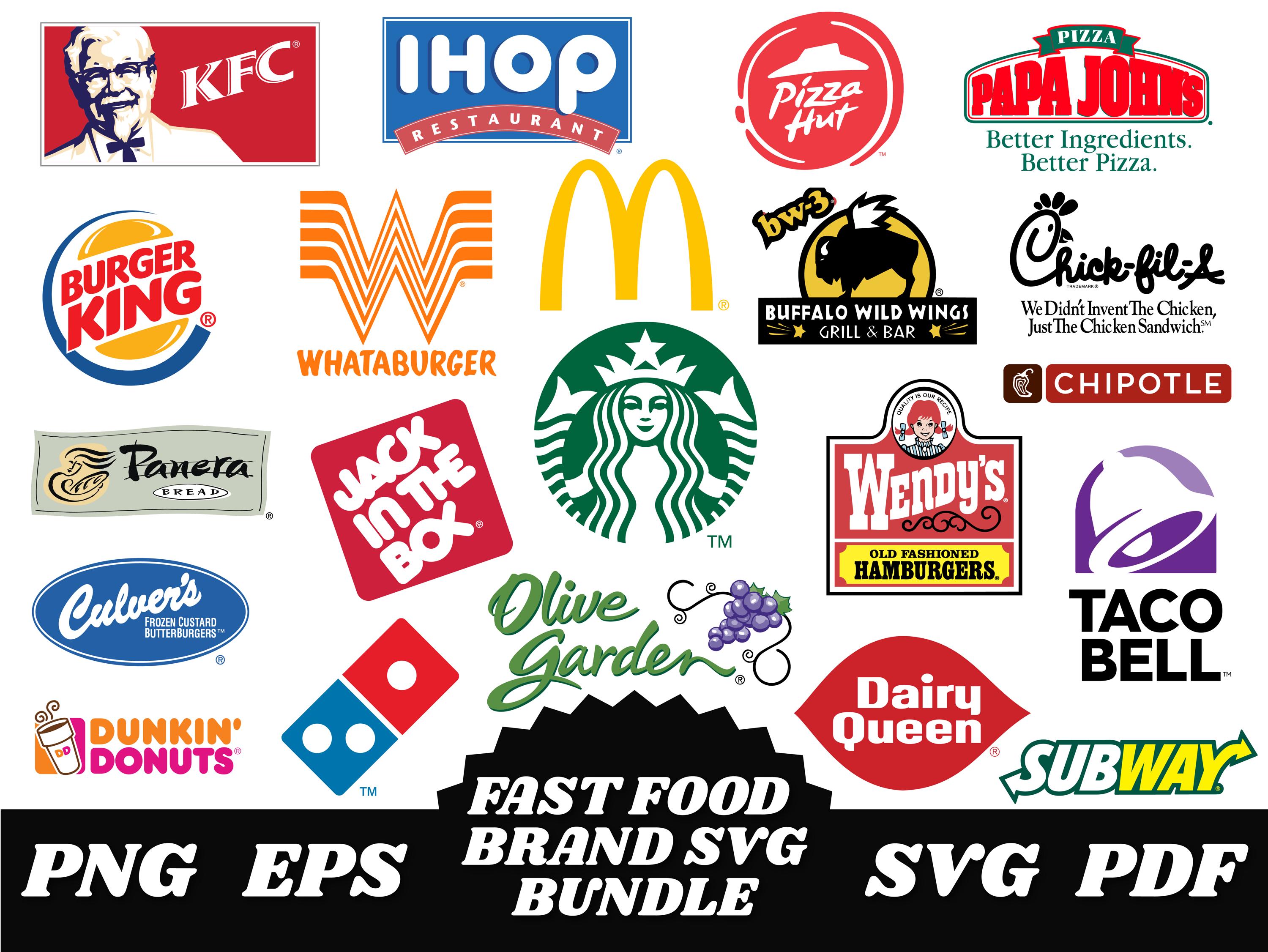 Fast Food Logos Svg Bundle Diner Logos Png Pizza Places Logos Svg ...