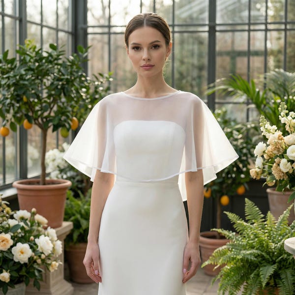 Organza Shoulder Cape - Etsy New Zealand